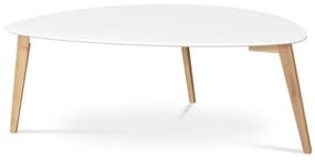 Autronic Konferenční stůl Stůl konferenční 120x60x45 cm,MDF bílá deska,nohy bambus přírodní odstín (AF-1184 WT)
