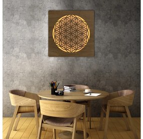 Li-Go "Květ života" světelný obraz 230V 62x62cm provedení povrchu: dub světlý