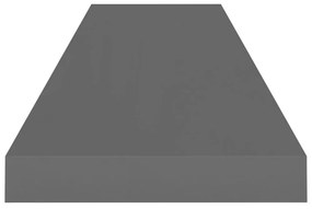 Petromila Plovoucí nástěnné police 4 ks lesklé šedé 90x23,5x3,8 cm MDF