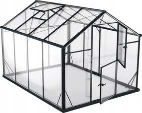 Skleník Glass L-7 Tvrzené Sklo 220x290x208 cm Černá 6,5 m2 Sklo