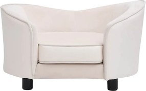Pohovka pro psy krémová 69 x 49 x 40 cm plyš a umělá kůže 171036
