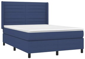 Box spring postel s matrací a LED modrá 140x200 cm textil,  3138403