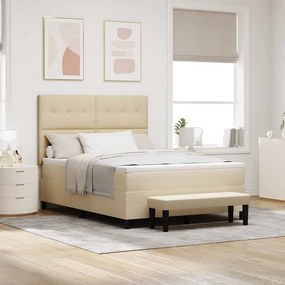 Postel s boxspringem s čelo Krémová 160 x 200 cm textil 3344084