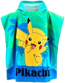 Dětské plážové pončo - osuška s kapucí Pokémon Pikachu