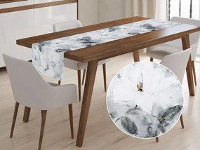 Biante Sametový běhoun na stůl Tamara TMR-006 Designové květiny na šedém 20x160 cm