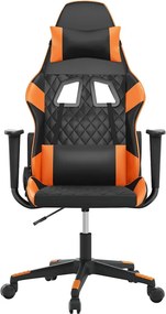 Herní židle černá a oranžová umělá kůže 3143759