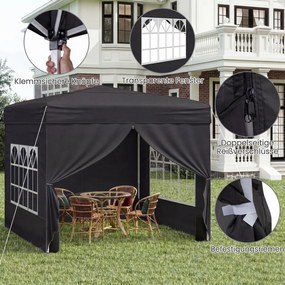 Costway Pavilon Výsuvný skládací pavilon s 4 Odnímatelné boční stěny 3 oddíl
