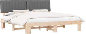 Rám postele s čalouněným čelem s čelo Světle šedá 200 x 200 cm 3398094