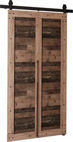 Skládací posuvné dveře QUDIO M2 dub Craft zlatý + Old Style 80