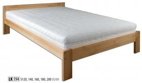 Drewmax Dřevěná postel 140x200 buk LK194 buk bělený