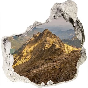 Wallmuralia Díra 3D ve zdi nálepka Morské oko Tatry 75x75 cm