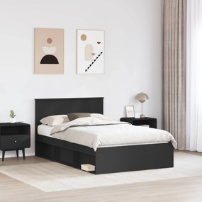 Rám postele s čelo Černá 120 x 200 cm Masivní borové dřevo 3410619