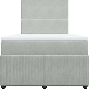 Box spring postel s matrací světle šedá 120x190 cm samet 3294580
