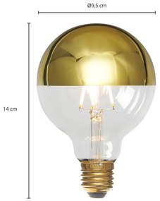 Zrcadlová LED žárovka E27 3,8 W G95, 2700K zlatá