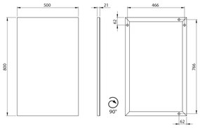 Sapho - Zrcadlo v rámu AROWANA 50x80 matná černá