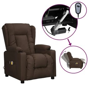 Elektrické masážní křeslo hnědé umělá kůže 3098809