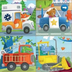 EDUCA Puzzle Zvířecí záchranáři 4v1 / (6  9  12  16 dílků) / od 3 let