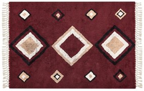 Bavlněný koberec 160 x 230 cm červený SIIRT Beliani