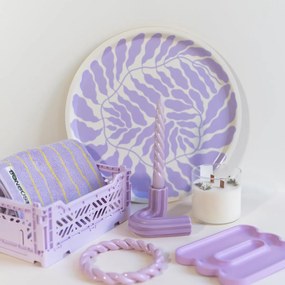 Wrap Ilustrovaný tác dřevěný Art Trays by Linnéa Andersson kulatý fialový