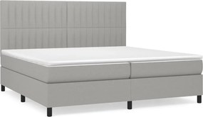 Box spring postel s matrací světle šedá 200 x 200 cm textil 3141961