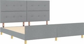 Rám postele s čelo Světle šedá 200 x 200 cm textil 3344753