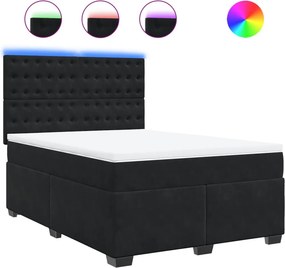Box spring postel s matrací černá 160x200 cm samet 3293268