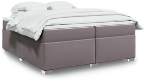Box spring postel s matrací šedá 200x200 cm umělá kůže 3285227
