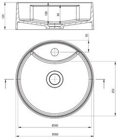 Deante Silia, granitové umyvadlo na desku 360x360x125 mm, béžová, DEA-CQS_5U4B