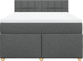 Box spring postel s matrací tmavě šedá 160x200 cm textil 3289032