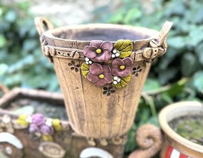 Keramika Javorník Květináč s uchy - fialky