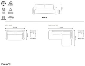 Béžová rozkládací rohová pohovka (pravý roh/s lenoškou) Hale – Makamii