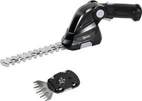 Outsunny 2-v-1 elektrické nůžky na živé ploty a keře s 2 x 7,2V dobíjecí 2,0 Ah baterií, 2 vyměnitelné čepele, černé
