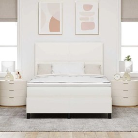 Postel s boxspringem s čelo Krémová a bílá 160 x 200 cm 3337565