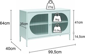 Krémová kovová vitrína 100x64x40 cm Luna – Støraa