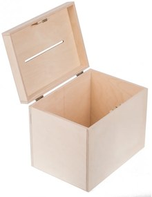 FK Dřevěný box na svatební přání na klíč - 29x20x21 cm, Přírodní