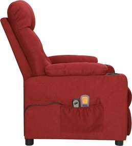 Elektrické masážní křeslo vínové textil 3098830