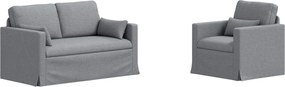 Set pohovek 2 ks Světle šedá textil 3407493