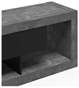 Šedo-černý TV stolek v dekoru betonu 175x52 cm Nara – TemaHome