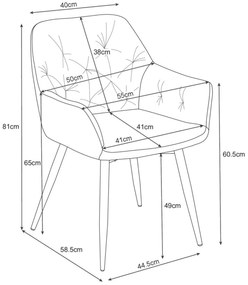 Set 2 ks jídelních židlí SJ.030, černá