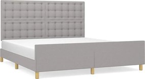 Rám postele s čelem světle šedý 180x200 cm textil 3125397