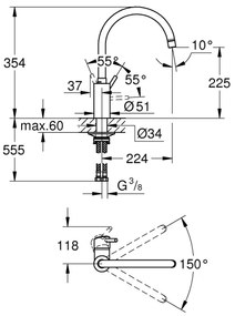GROHE 32661003 - Dřezová baterie CONCETTO lesklý chrom