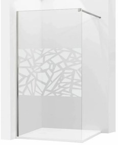 Mexen Kioto sprchová zástěna WALK-IN 8mm, 140x200 cm, bílý vzor, 800-140-000-00-85