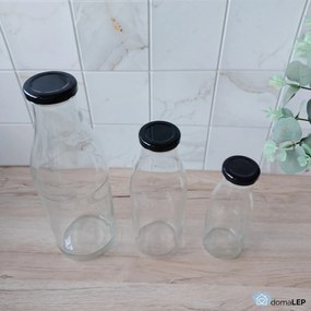 Láhev na mléko, aviváž hnědá FRANC 500 ml s černým šroubovacím víčkem