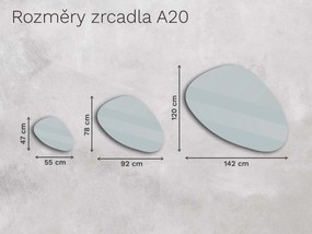 Organické LED zrcadlo s osvětlením A20 55x47