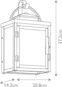 Venkovní lucerna Elstead CARLSON M IP44 2xE14 hnědá barva 37 cm