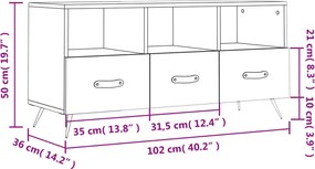 vidaXL TV skříňka 102 x 36 x 50 cm kompozitní dřevo [829008] Barva: Betonová šedá