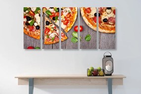 5-dílný obraz pizza Varianta: 100x50