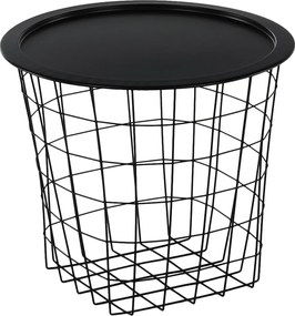 Tempo Kondela Kulatý odkládací stolek MOKAD s odnímatelným tácem, černá