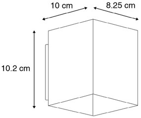 Sada 2 designových nástěnných lamp černých a zlatých čtvercových - Sola