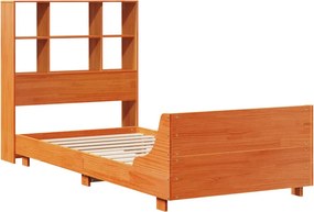 Postel bez matrace voskově hnědá 100 x 200 cm masivní borovice 3323697